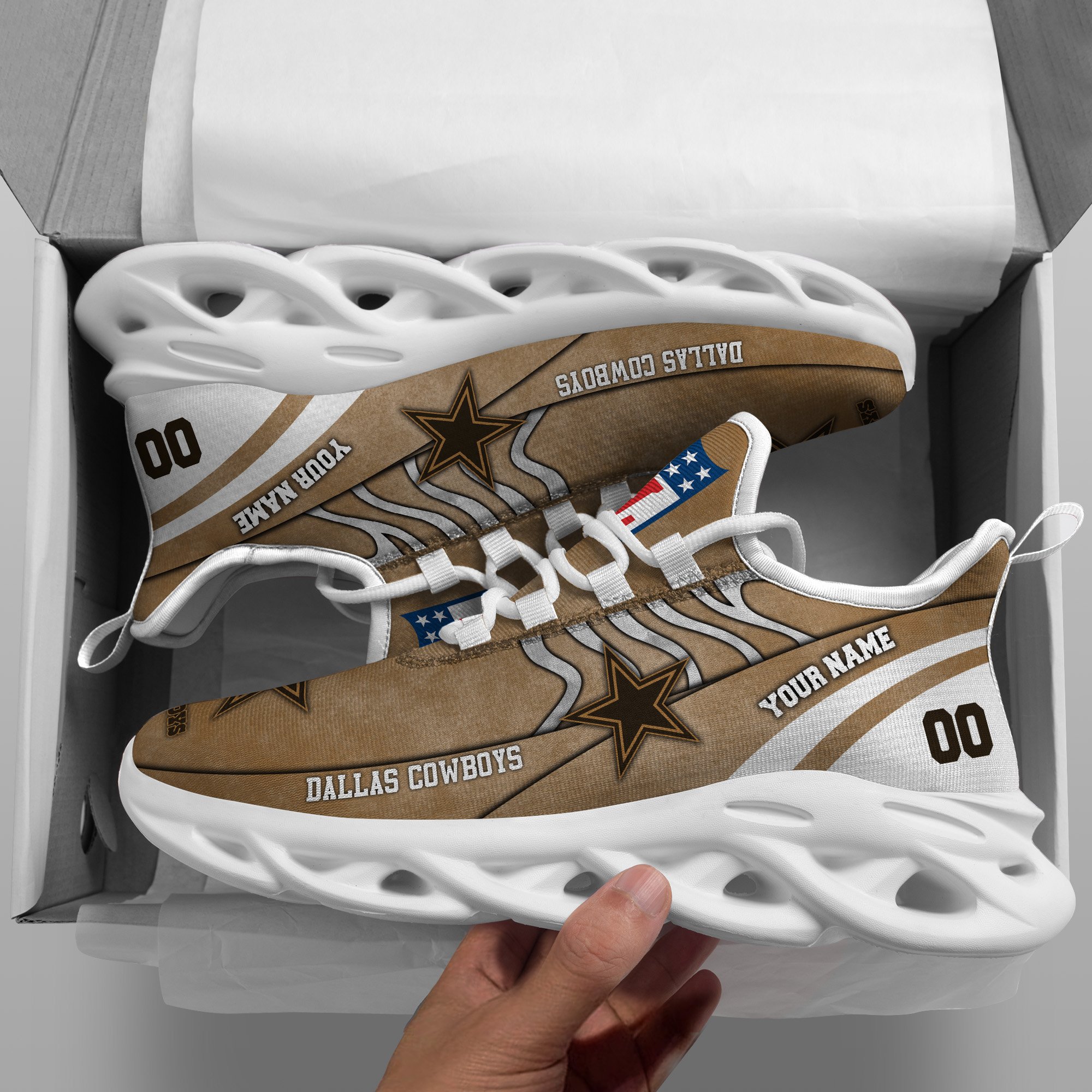 Dallas Cowboys Black Max Soul Shoes 2025 Versions Custom Your Name And ...