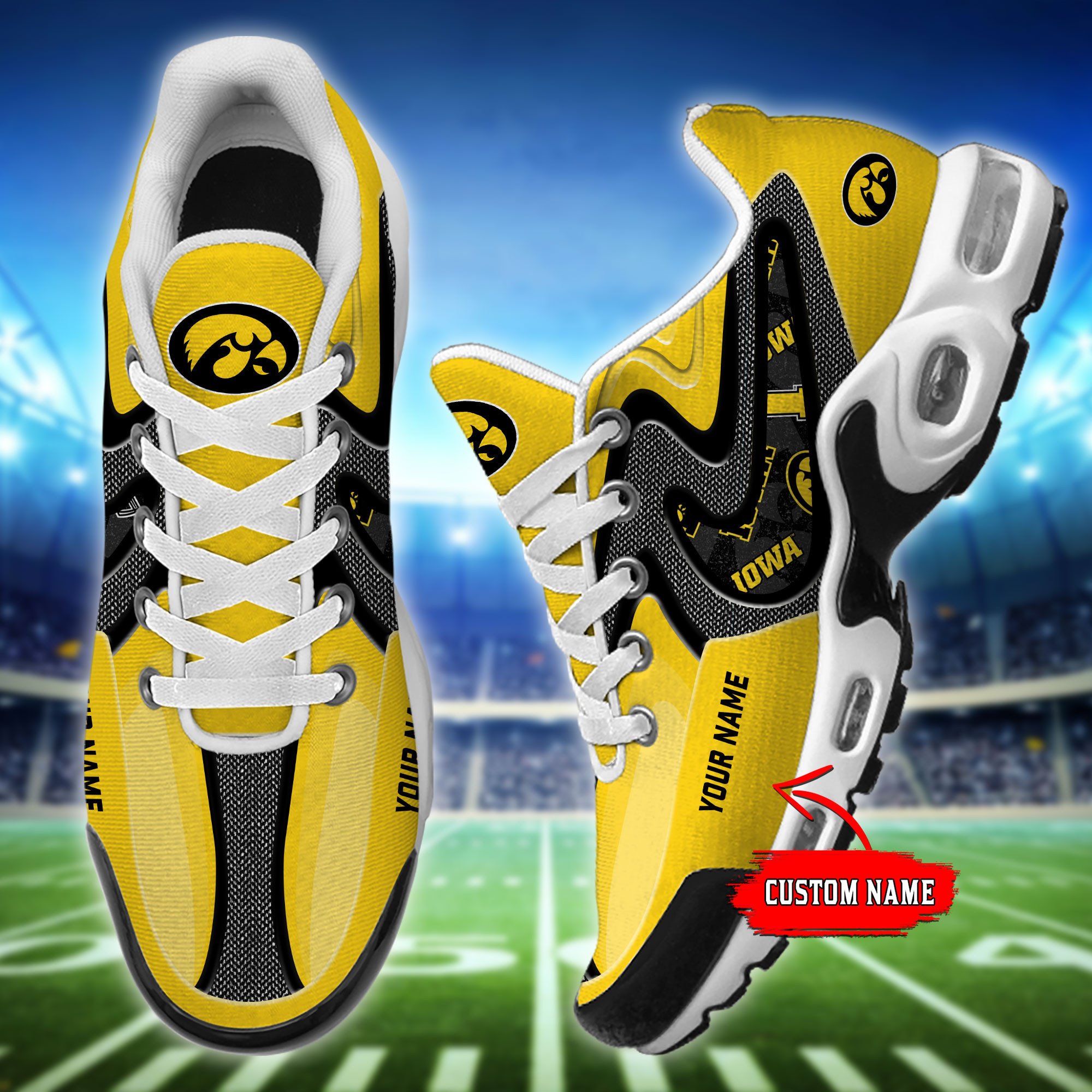 Iowa Hawkeyes Personalized Name Team Checkmark Logo Mix Colors Stitch ...