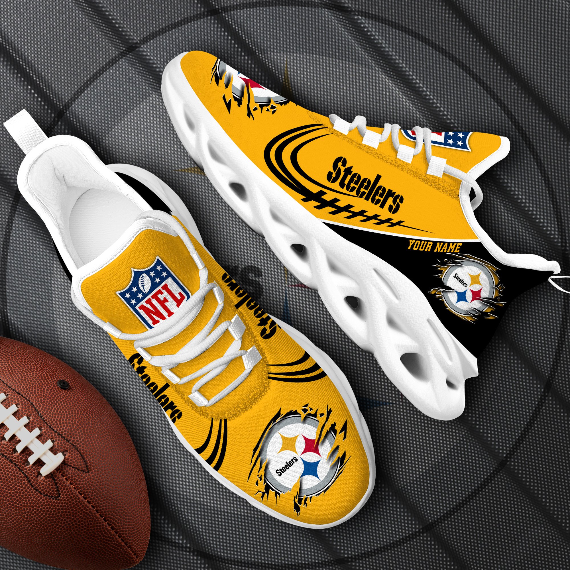 Pittsburgh Steelers Black Max Soul Shoes 2025 Versions Custom Name 003 ...