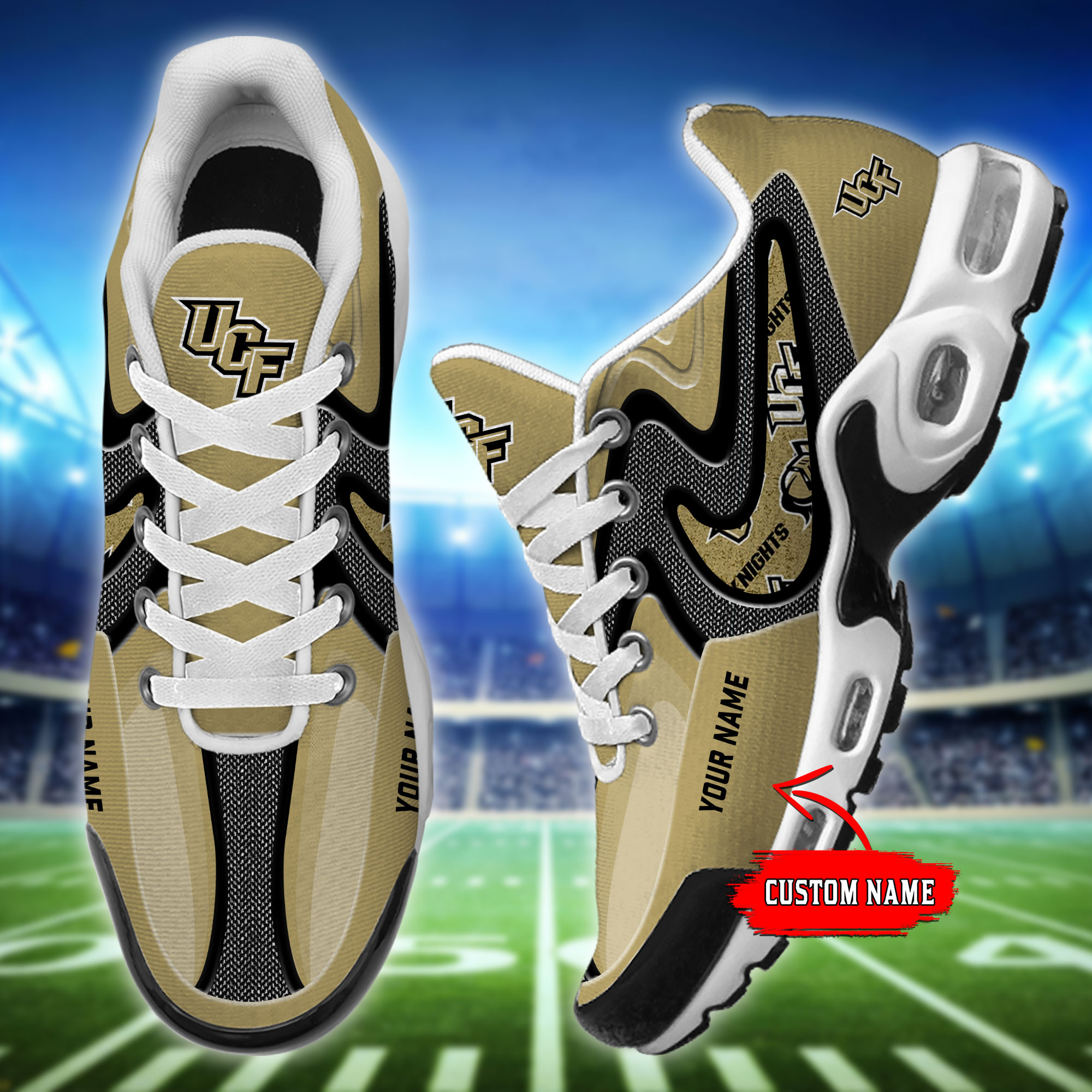UCF Knights Personalized Name Team Checkmark Logo Mix Colors Stitch ...